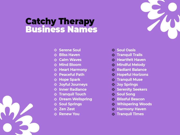 499+ Creative Catchy Therapy Business Names