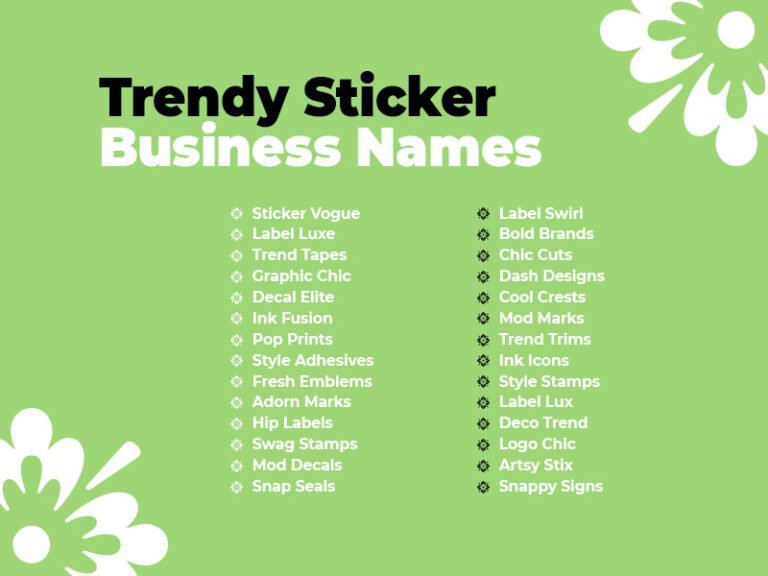 499+ Trendy Catchy Sticker Business Names