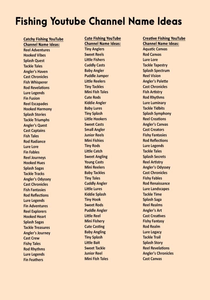 500+ Fishing YouTube Channel Name Ideas